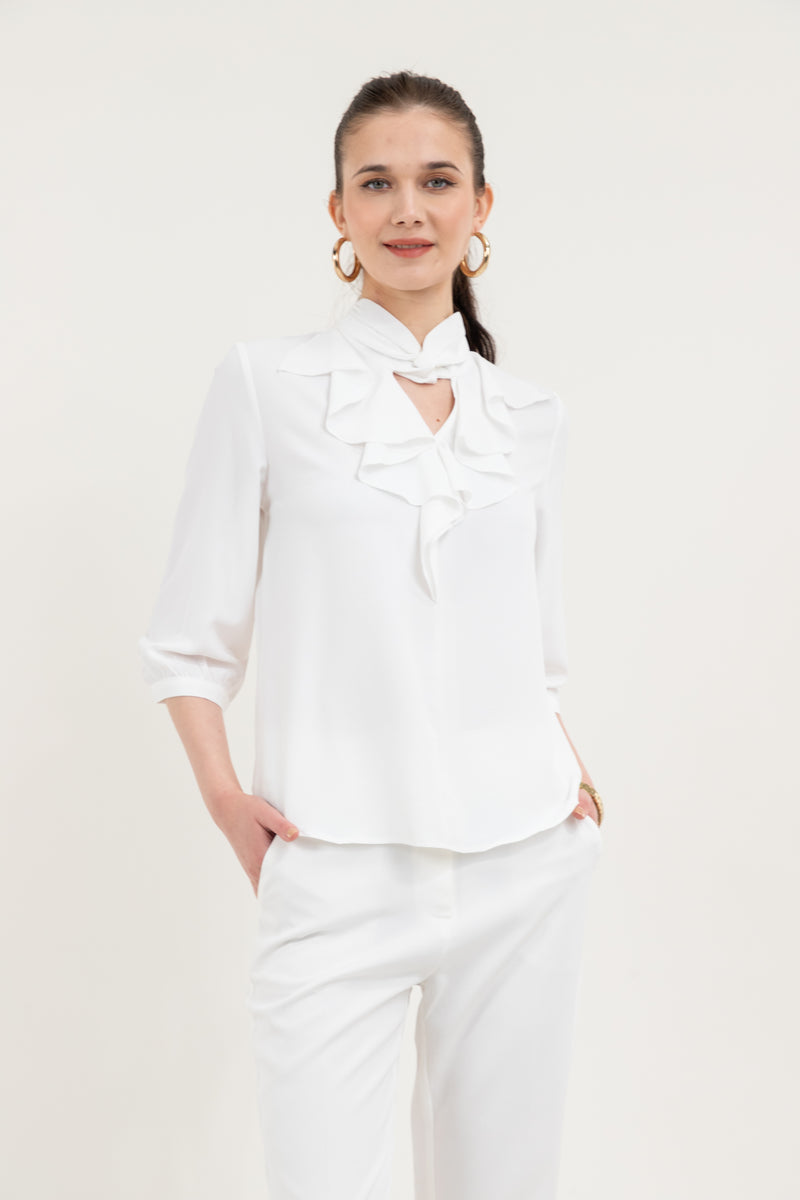 DARWIN Ruffled Sleeveless Blouse – badomoda