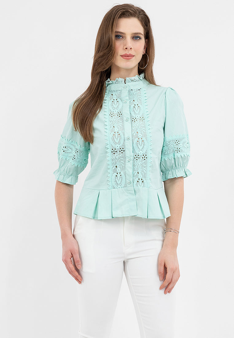 DAZALEA Lace Panel Blouse – badomoda