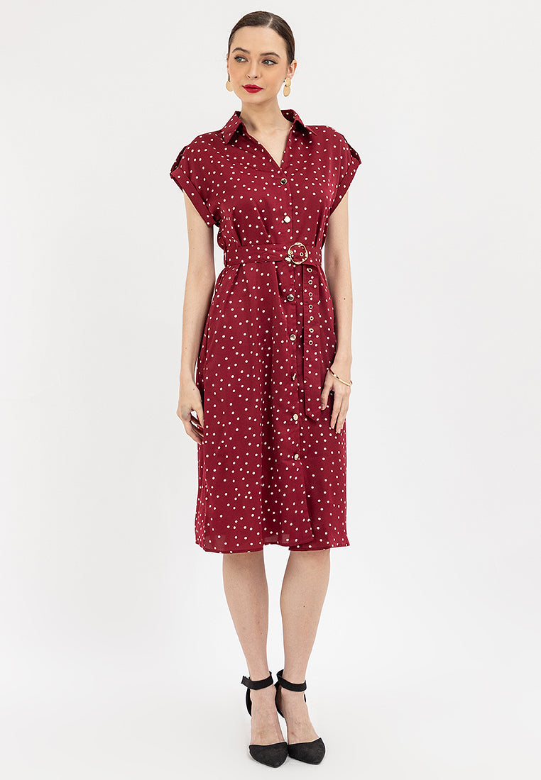 DOTRA Dotted Shirt Dress – badomoda