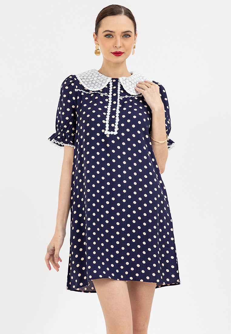 DOTRICE Dotted Baby Doll Dress – badomoda