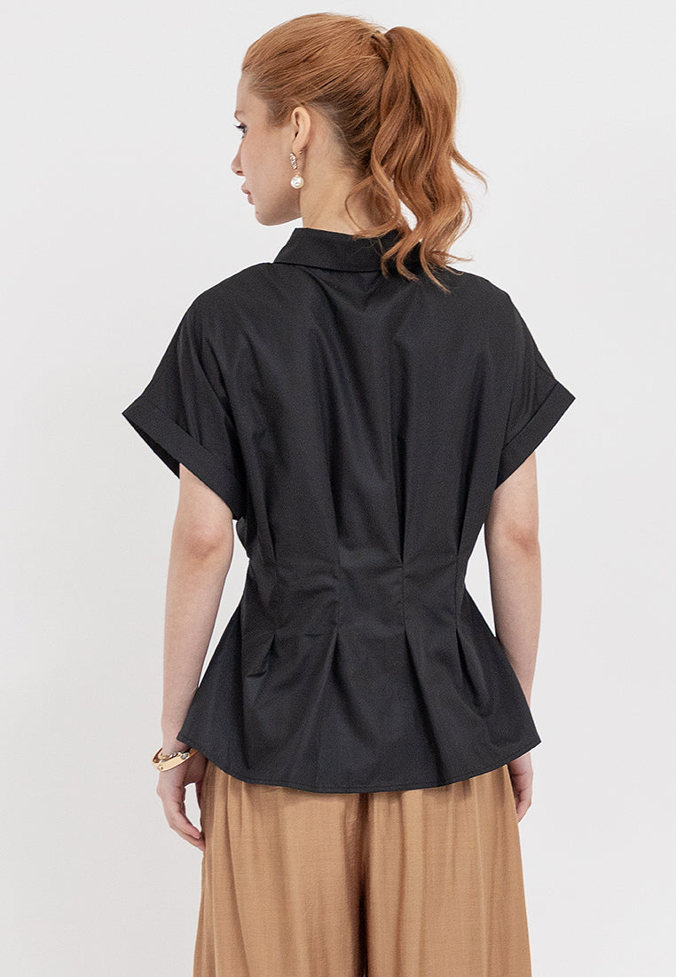 DIADA Belted Peplum Blouse – badomoda