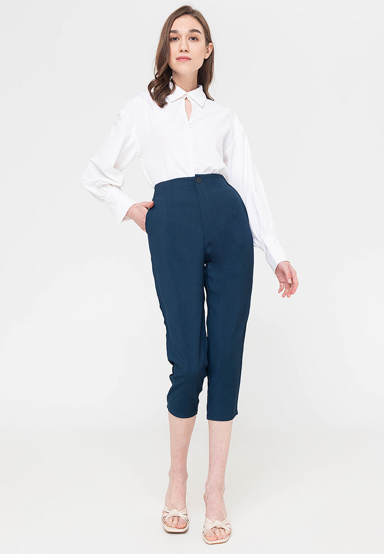 TRINITY Cropped Slacks with Front Zipper – badomoda