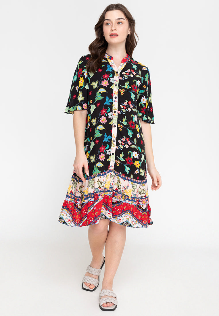 LORNA Button-Down Bell Sleeve Dress – badomoda