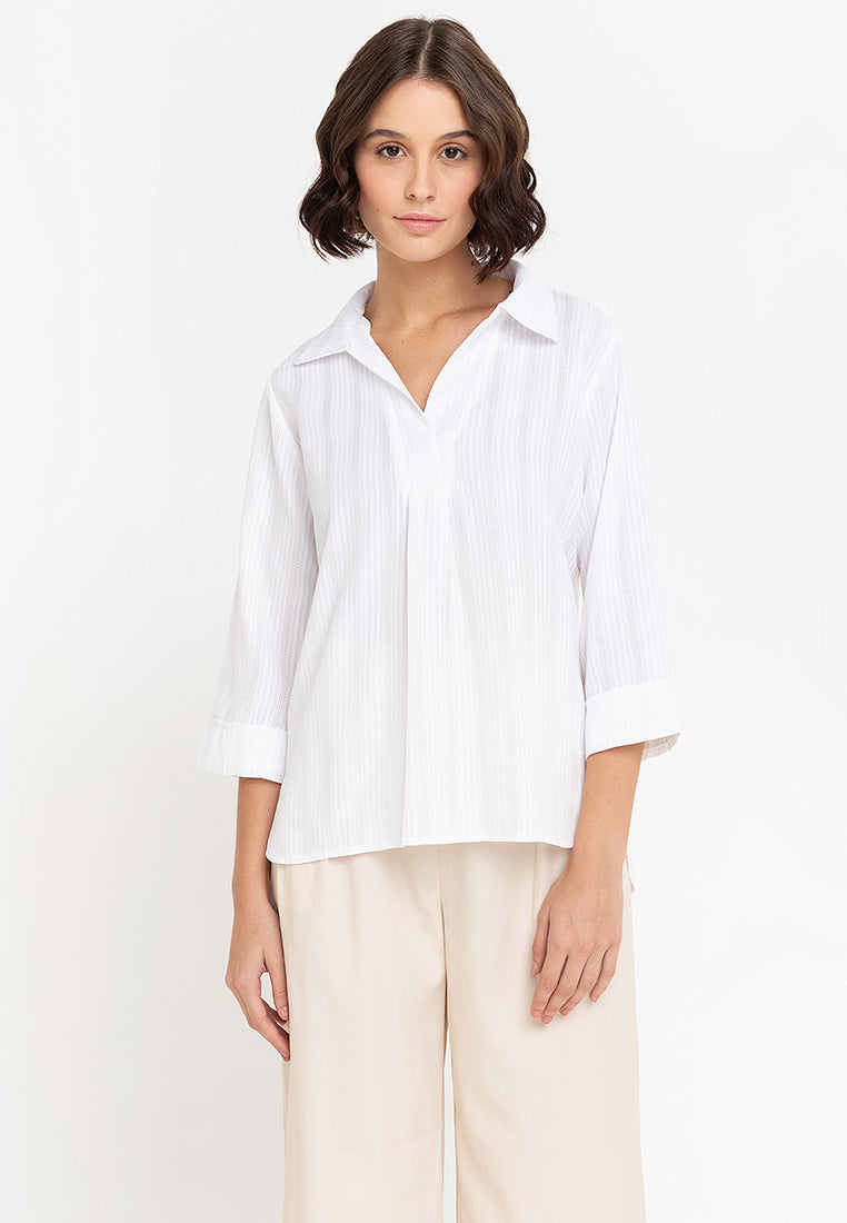 LYDEL Half Placket 3/4 Sleeves Shirt – badomoda