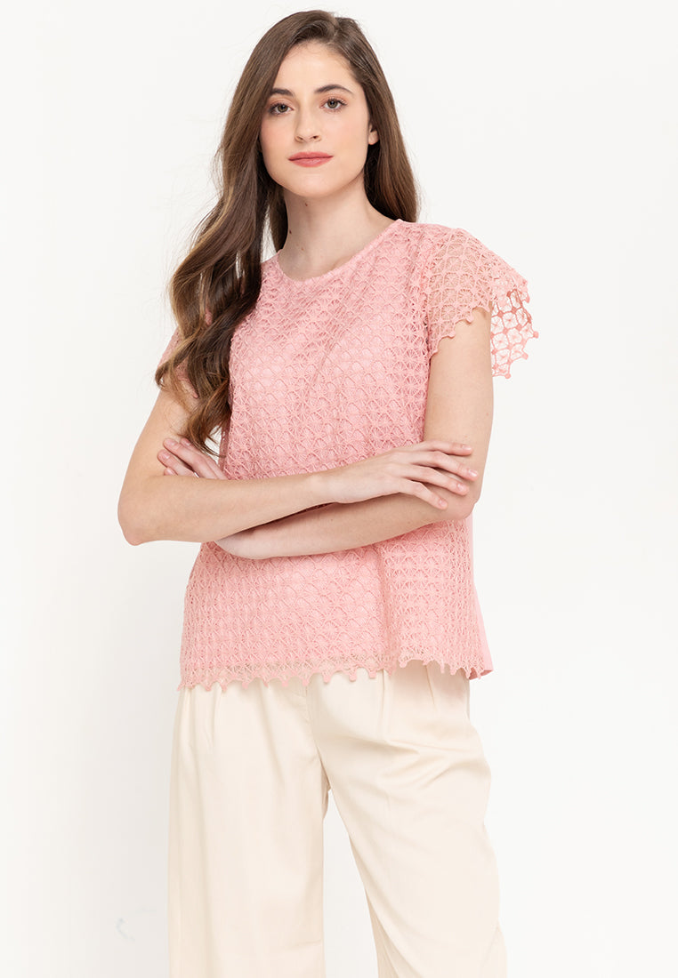 CYLENE Lace Blouse with Back Opening – badomoda