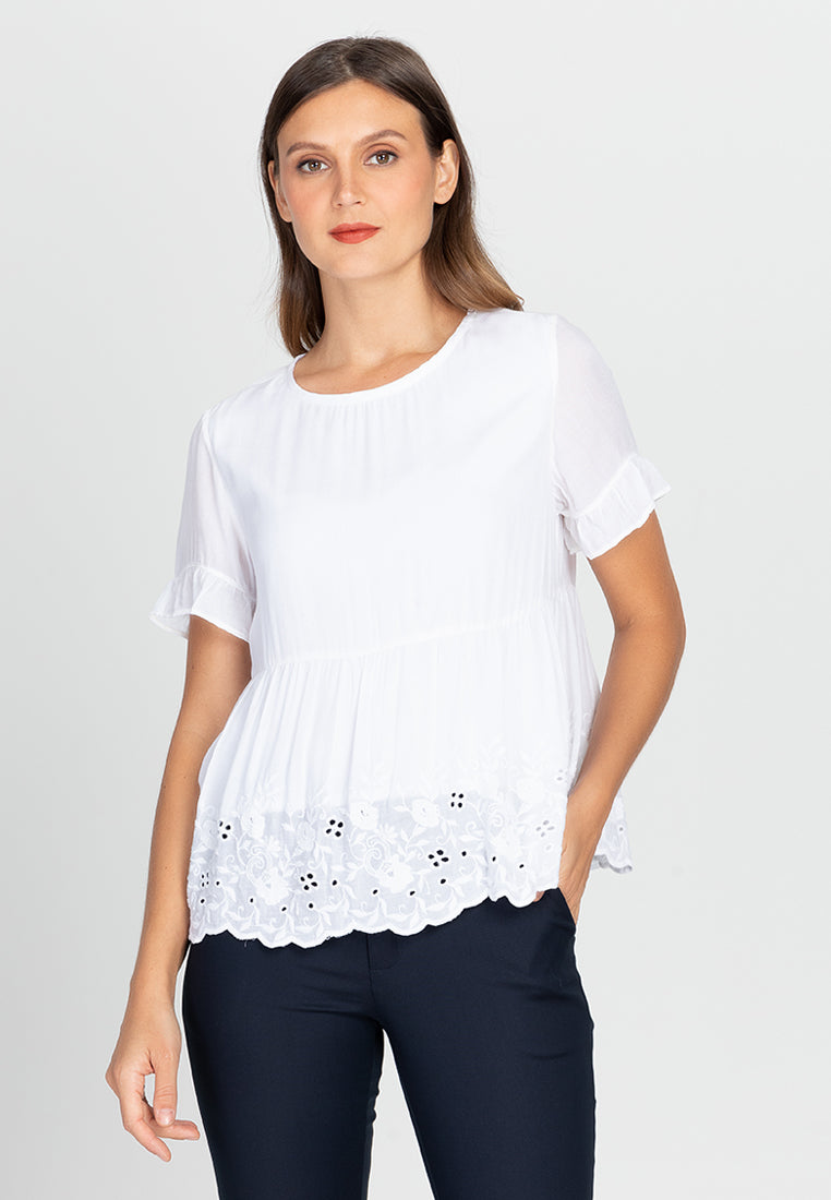 BENDELA Babydoll Embro Edge Top – badomoda