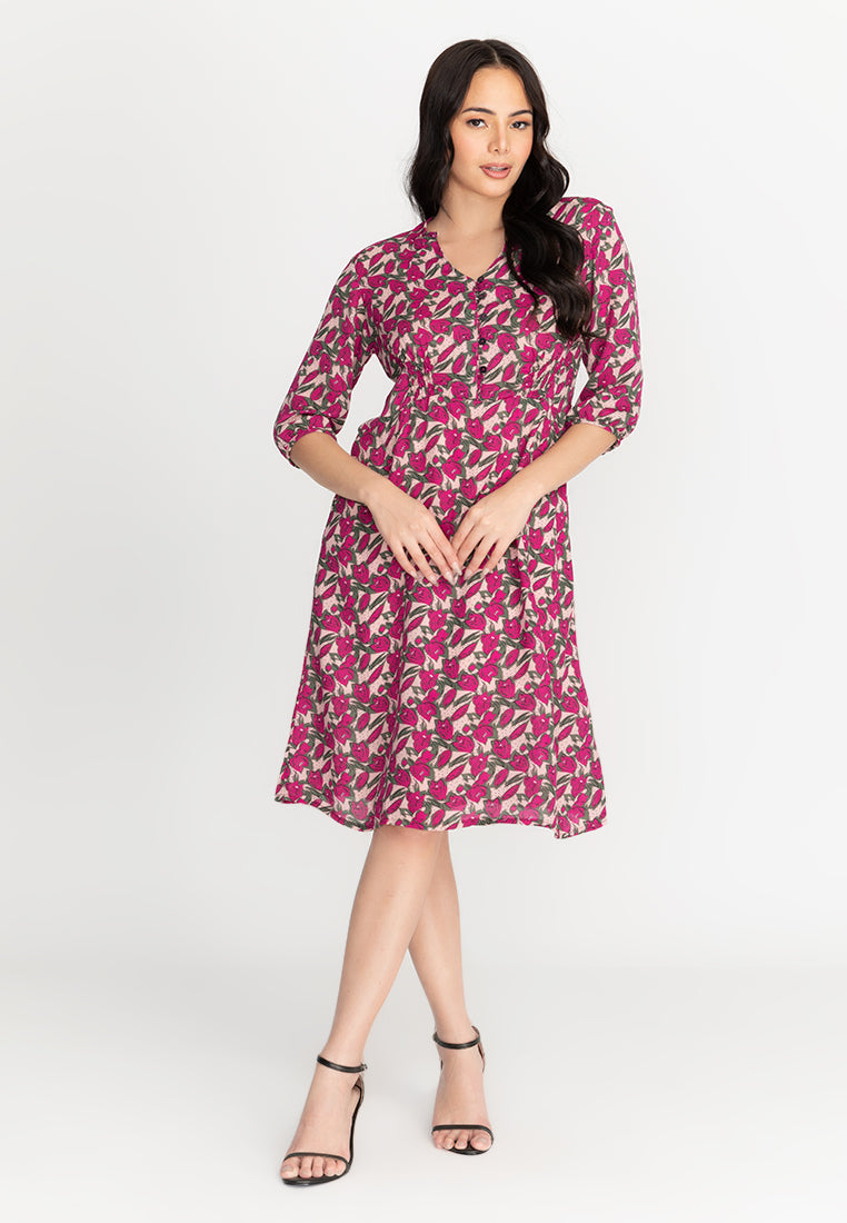 BELISMA Half Sleeve Dress with Smocking – badomoda